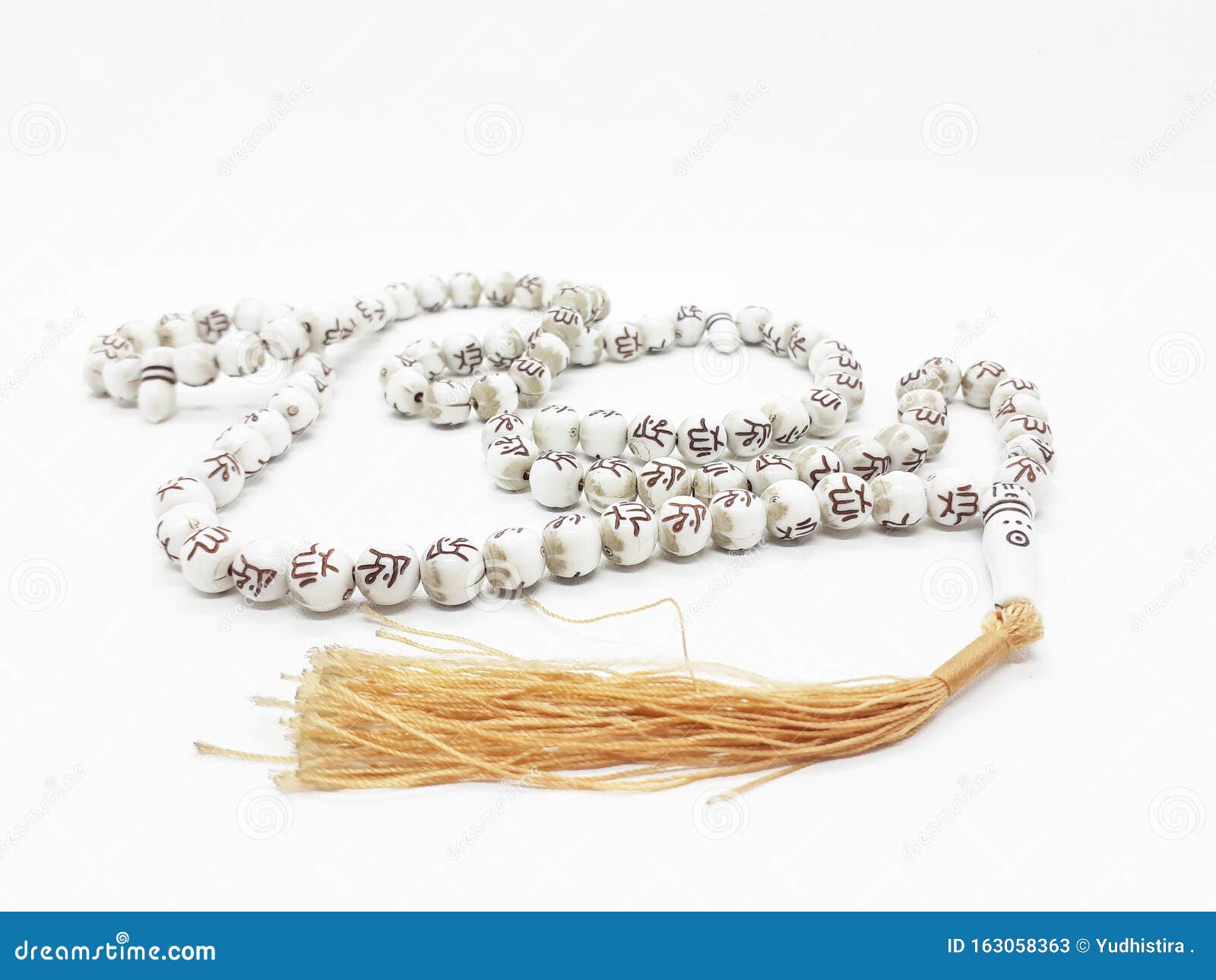 Islam Religious Praying Beads Rope in White Isolated Background 16 ...