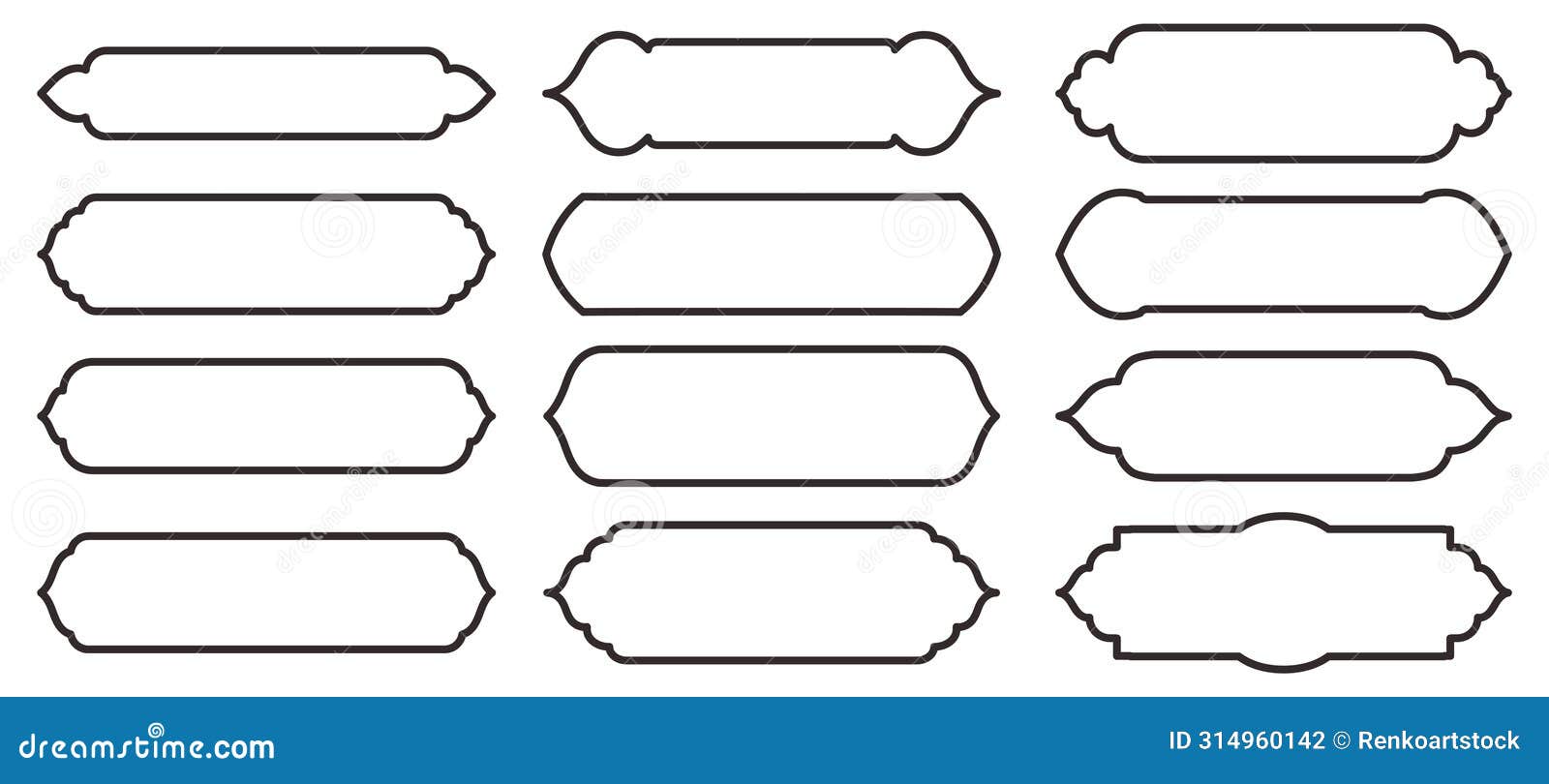 Islam Traditional Windows Or Doors Shape Collection. Set Of Silhouette ...