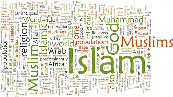 Islam word cloud stock illustration. Illustration of middle - 9958714