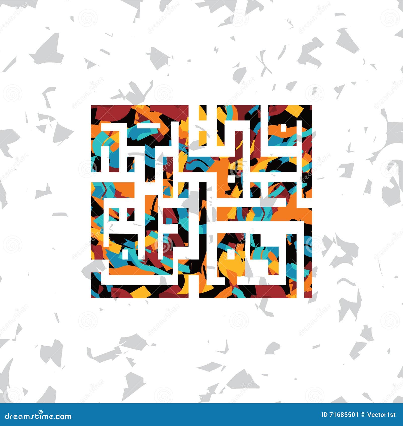 Islamic Abstract Calligraphy Art Stock Vector - Illustration of masjid ...