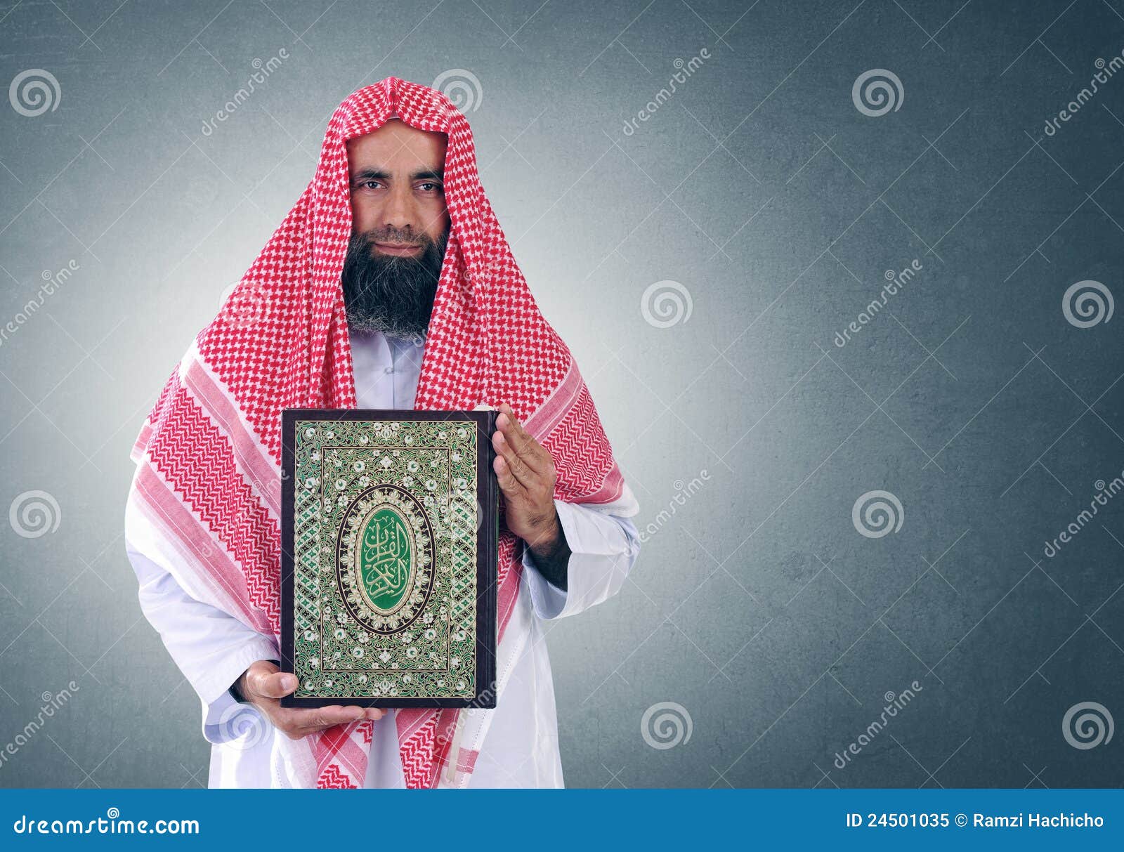 Islamic Arabian Shiekh Presenting Quran Stock Image - Image of positive ...