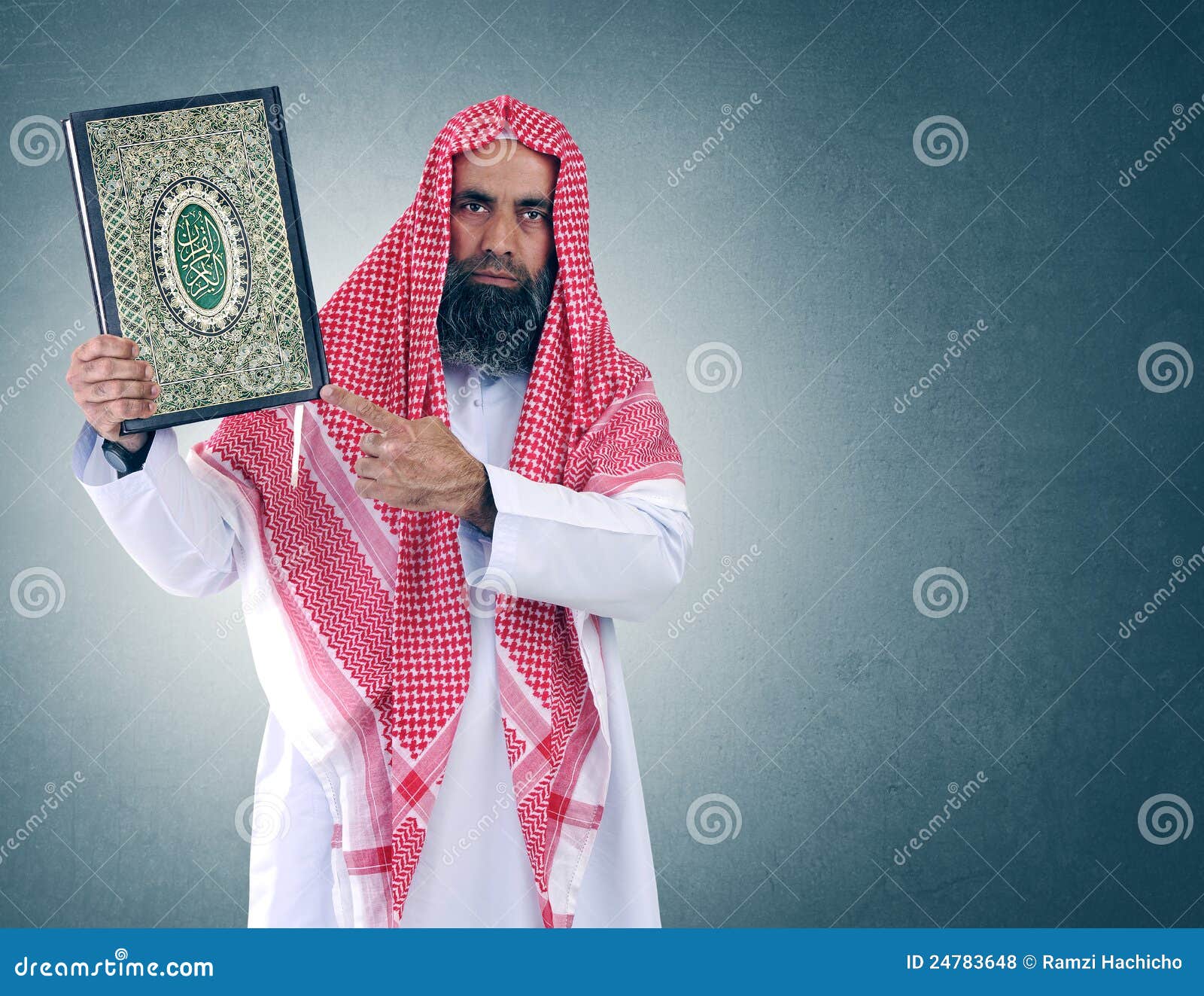 Islamic Arabian Shiekh Presenting Quran Stock Photo - Image of belief ...