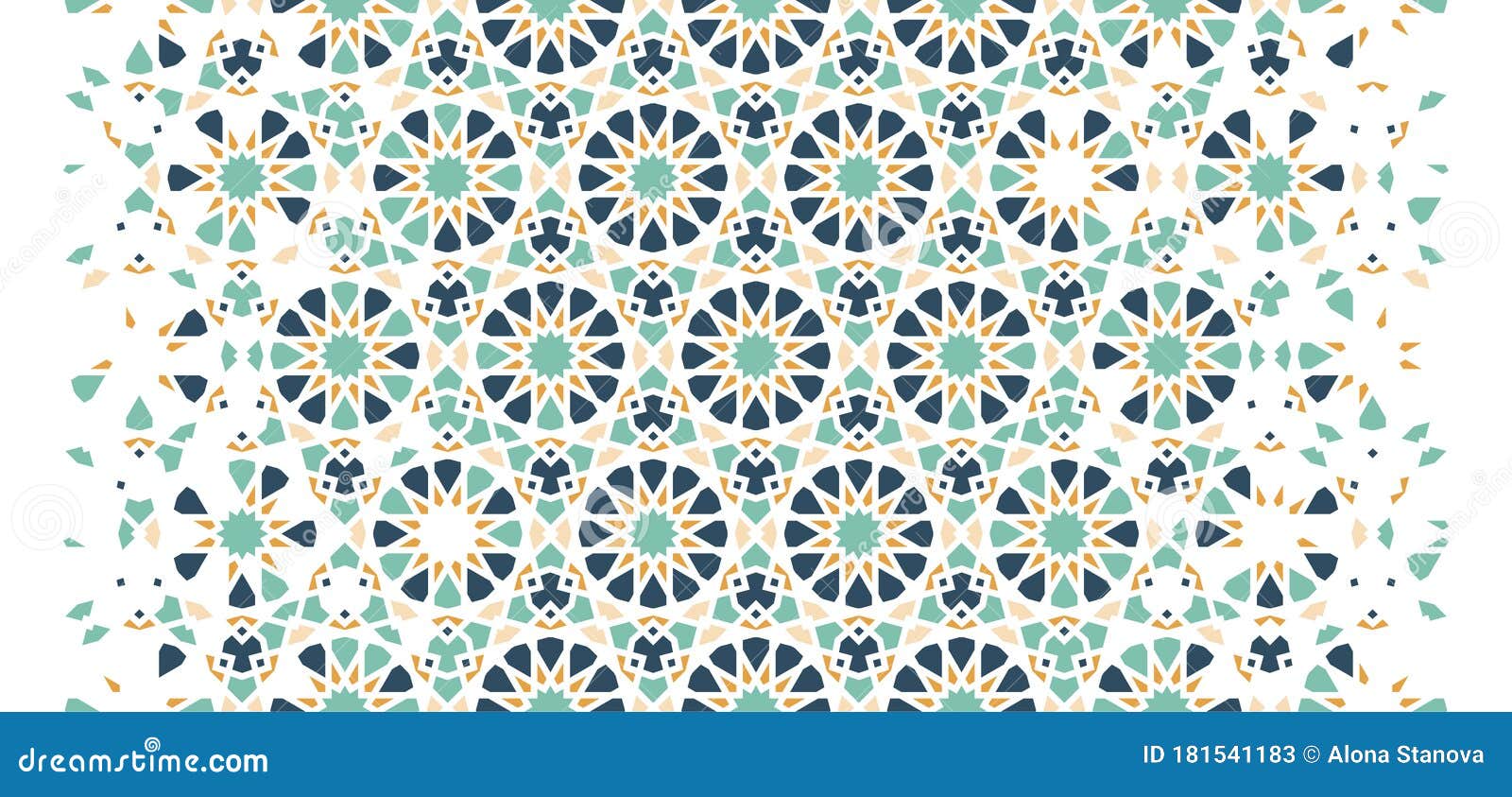 Islamic, Arabic Mosaic Repeating Vector Border, Pattern, Background ...
