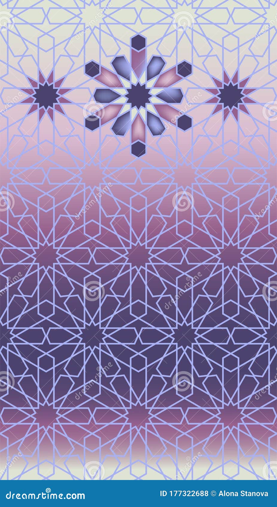 Islamic, Arabic Mosaic Violet Vector Border, Pattern, Background. Stock ...