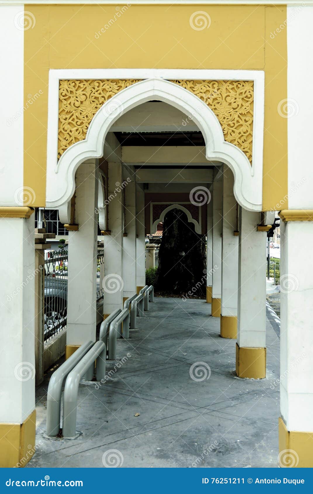 Islamic arch stock image. Image of kuala, pillar, walkaway - 76251211