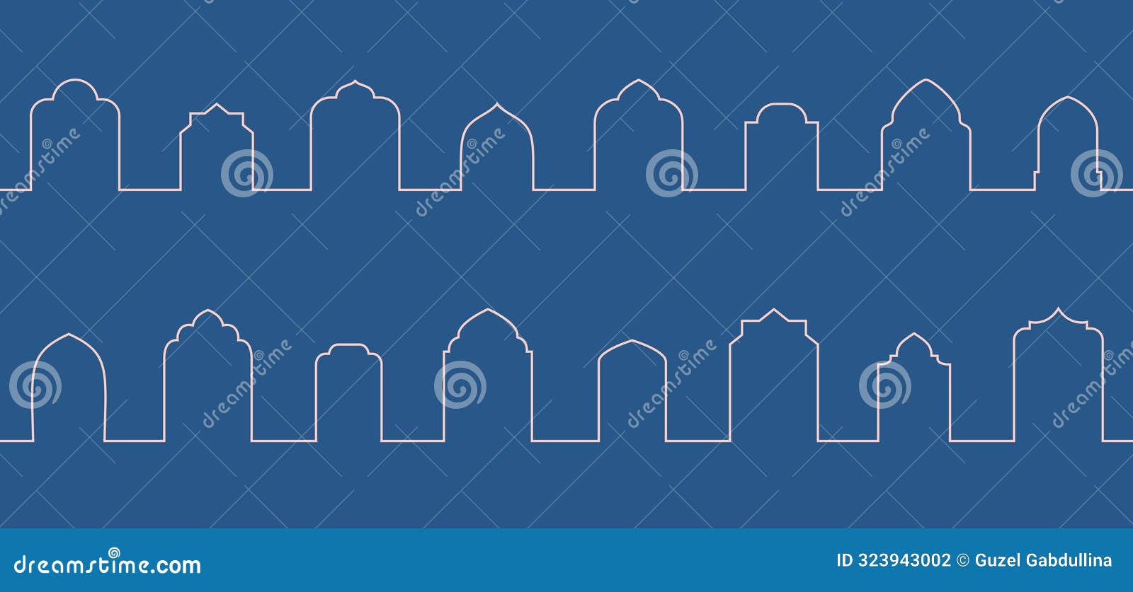 Islamic Arch, Window, Door, Gate Shapes Border. Thin Line Vector Frame ...