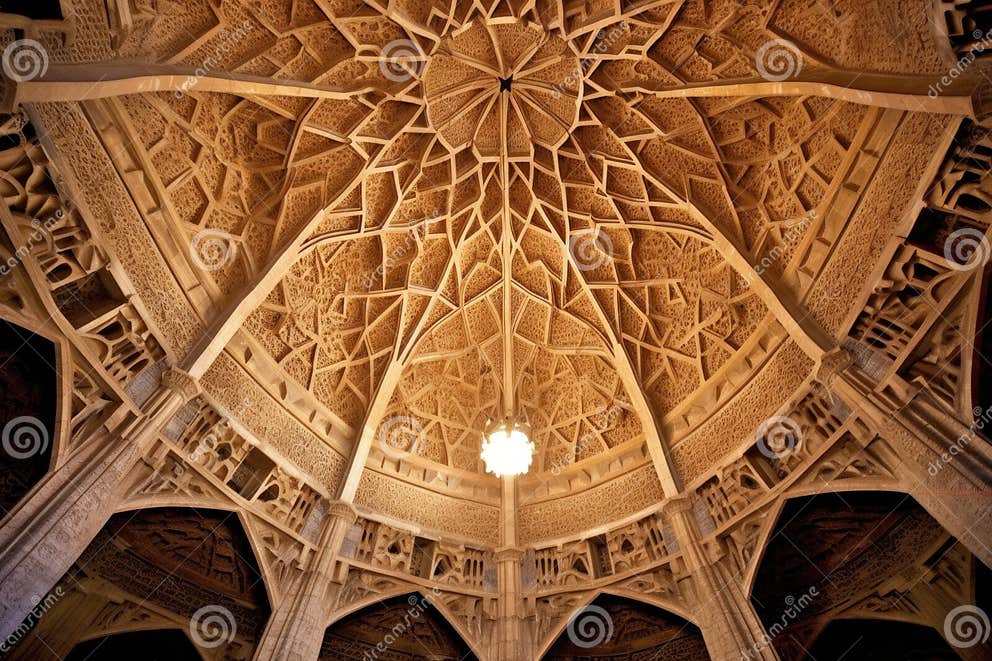 Islamic Architectural Patterns on a Mosque Ceiling Stock Illustration - Illustration of ceiling ...