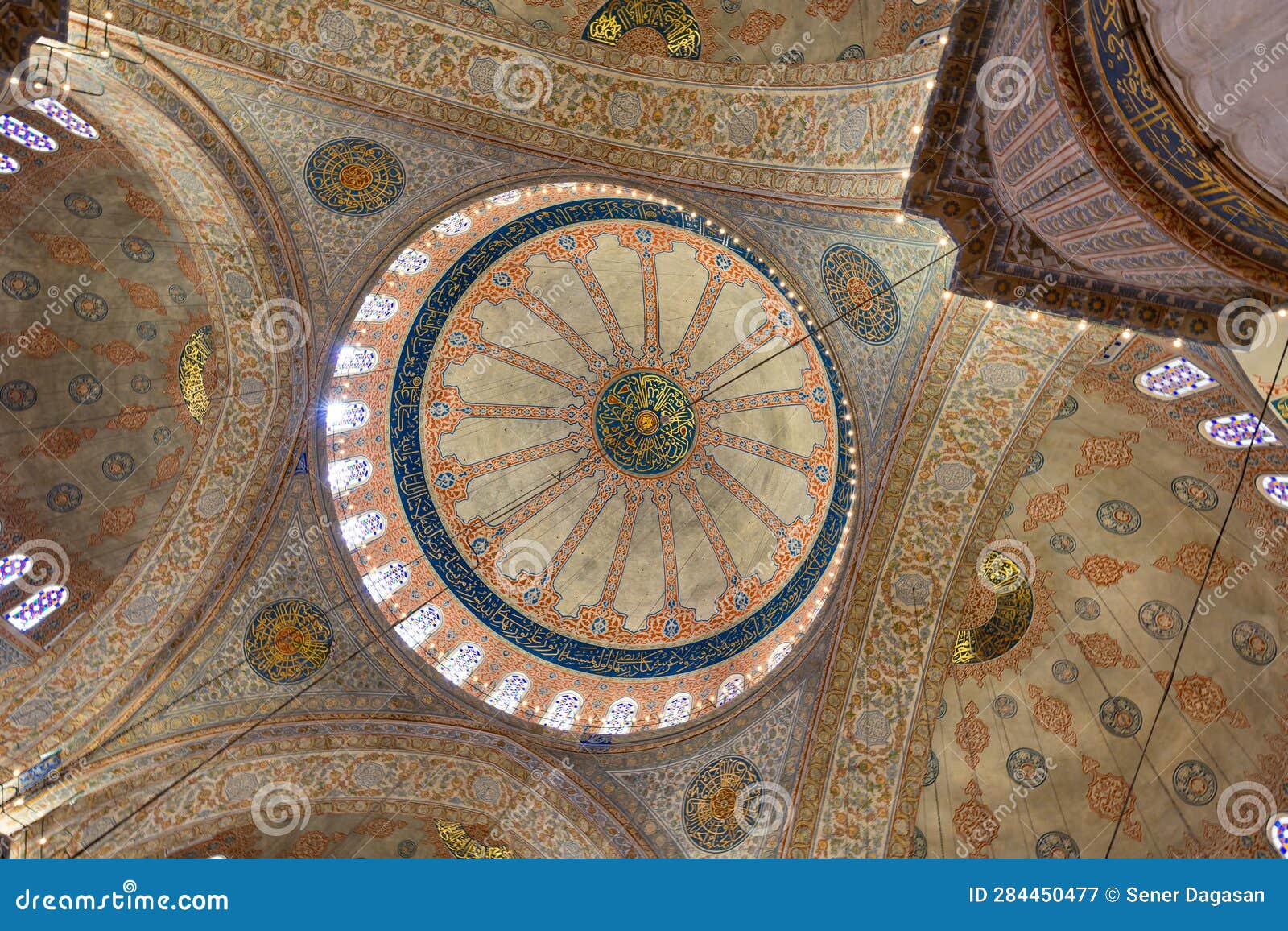 Islamic Architecture Background. Blue Mosque Interior View Editorial ...