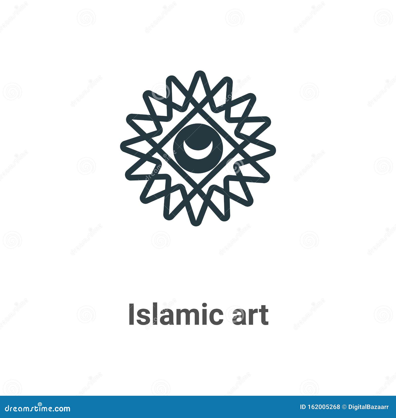 Islamic Art Vector Icon on White Background. Flat Vector Islamic Art ...