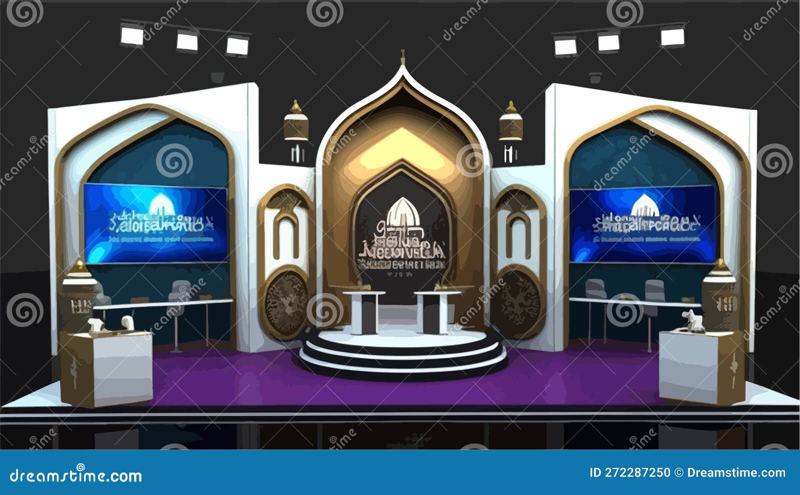 ISLAMIC BACKGROUND BOOTH STAGE for RAMADAN EID FITR Stock Illustration ...
