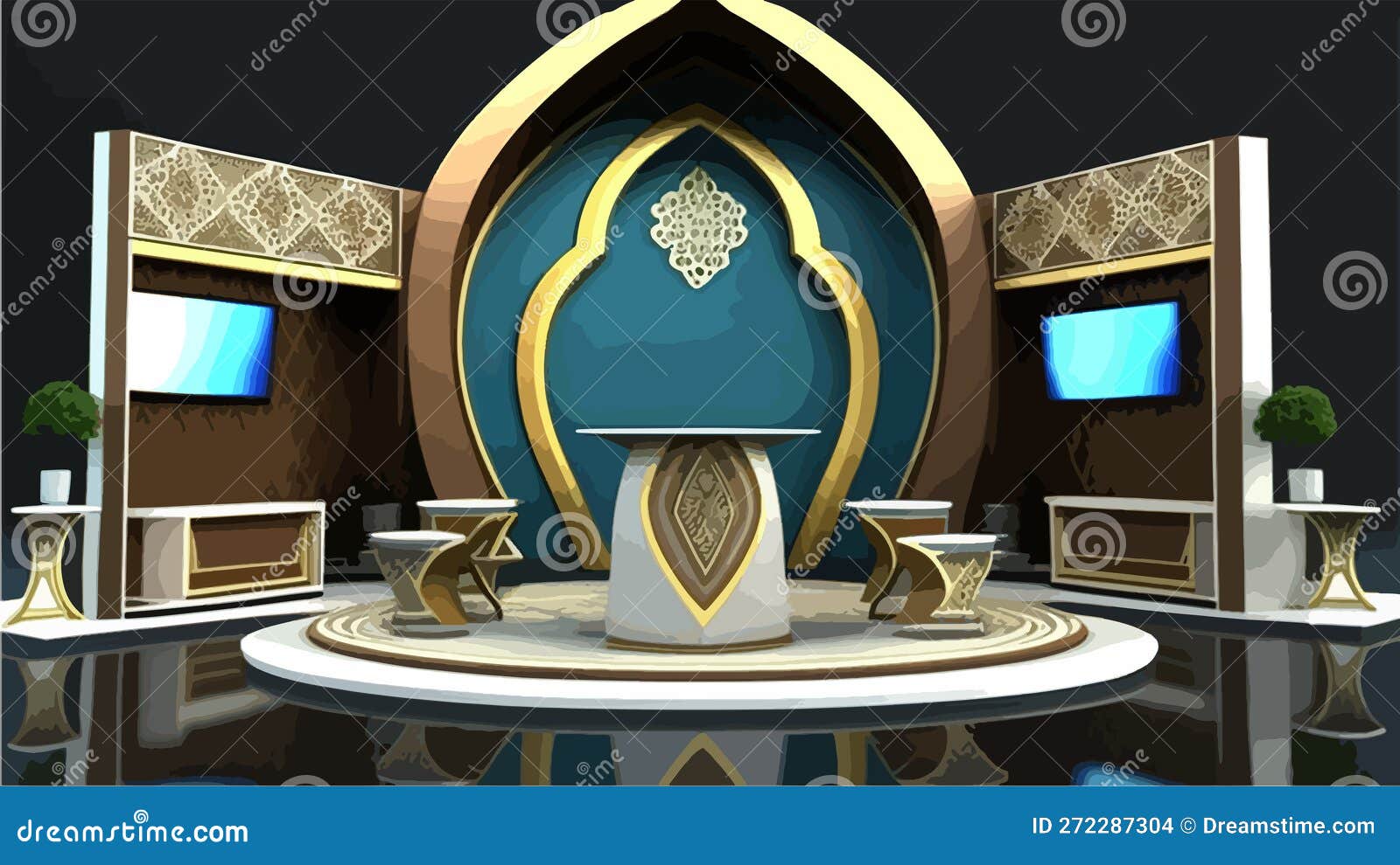 ISLAMIC BACKGROUND BOOTH STAGE for RAMADAN EID Stock Vector ...