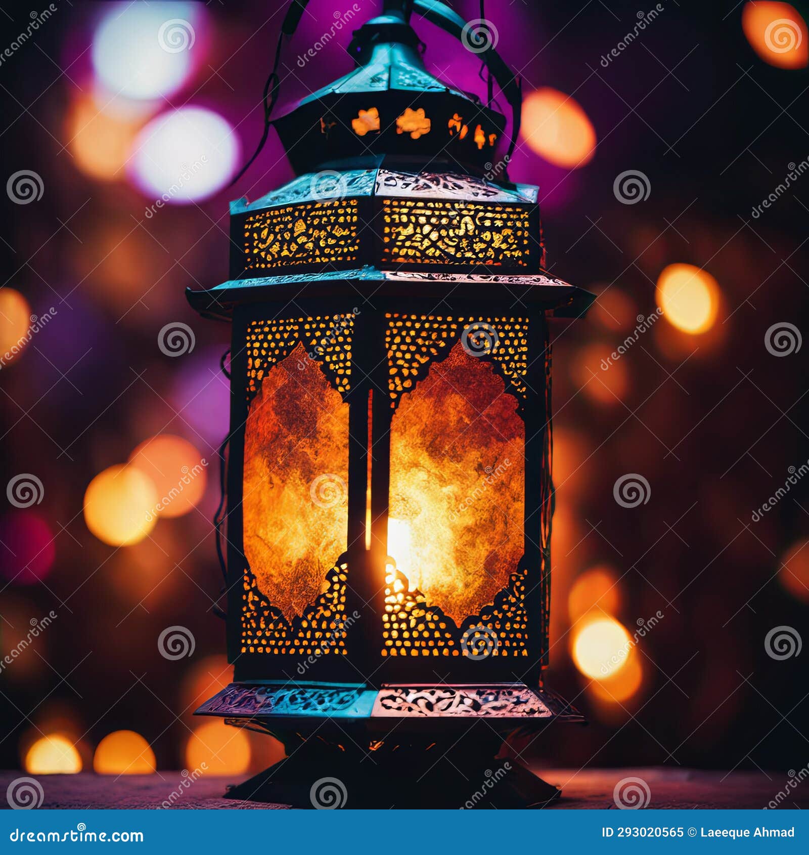 Islamic Lantern with Bokeh Background Stock Image - Image of east ...