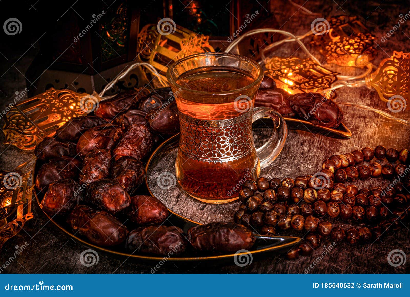 Islamic Background Turkish Tea with Dates Stock Photo - Image of dates ...