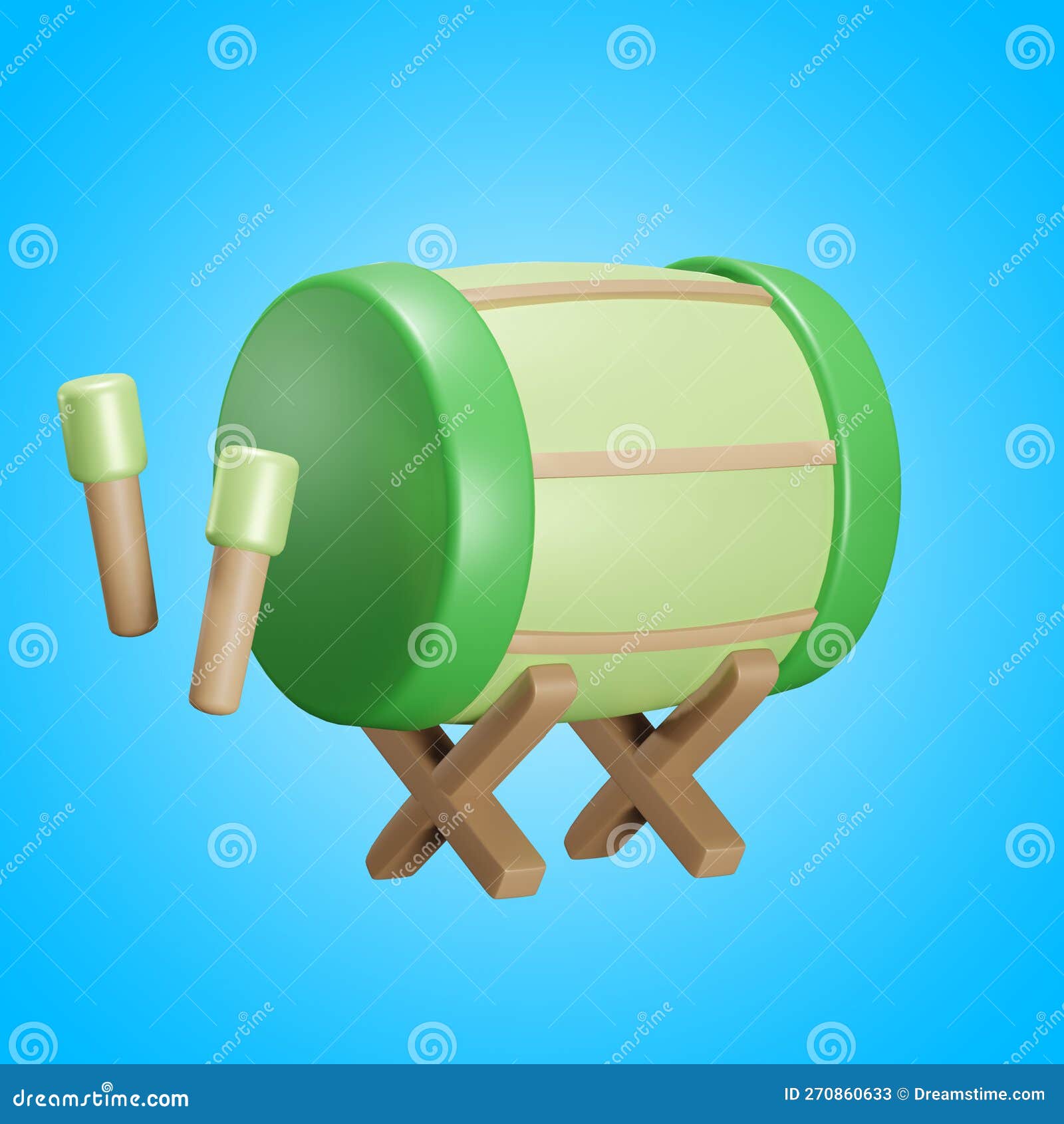 Islamic Bedug Hand Drawn Sketching Illustration Cartoon Vector ...