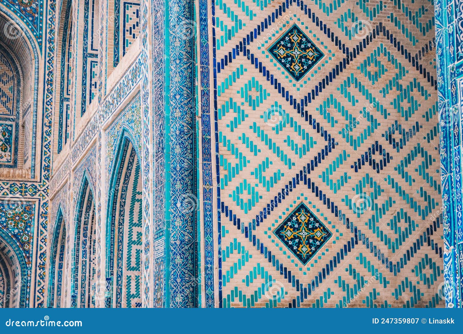 Islamic Blue Mosque Pattern of Persian Empire in Uzbekistan Stock Image ...