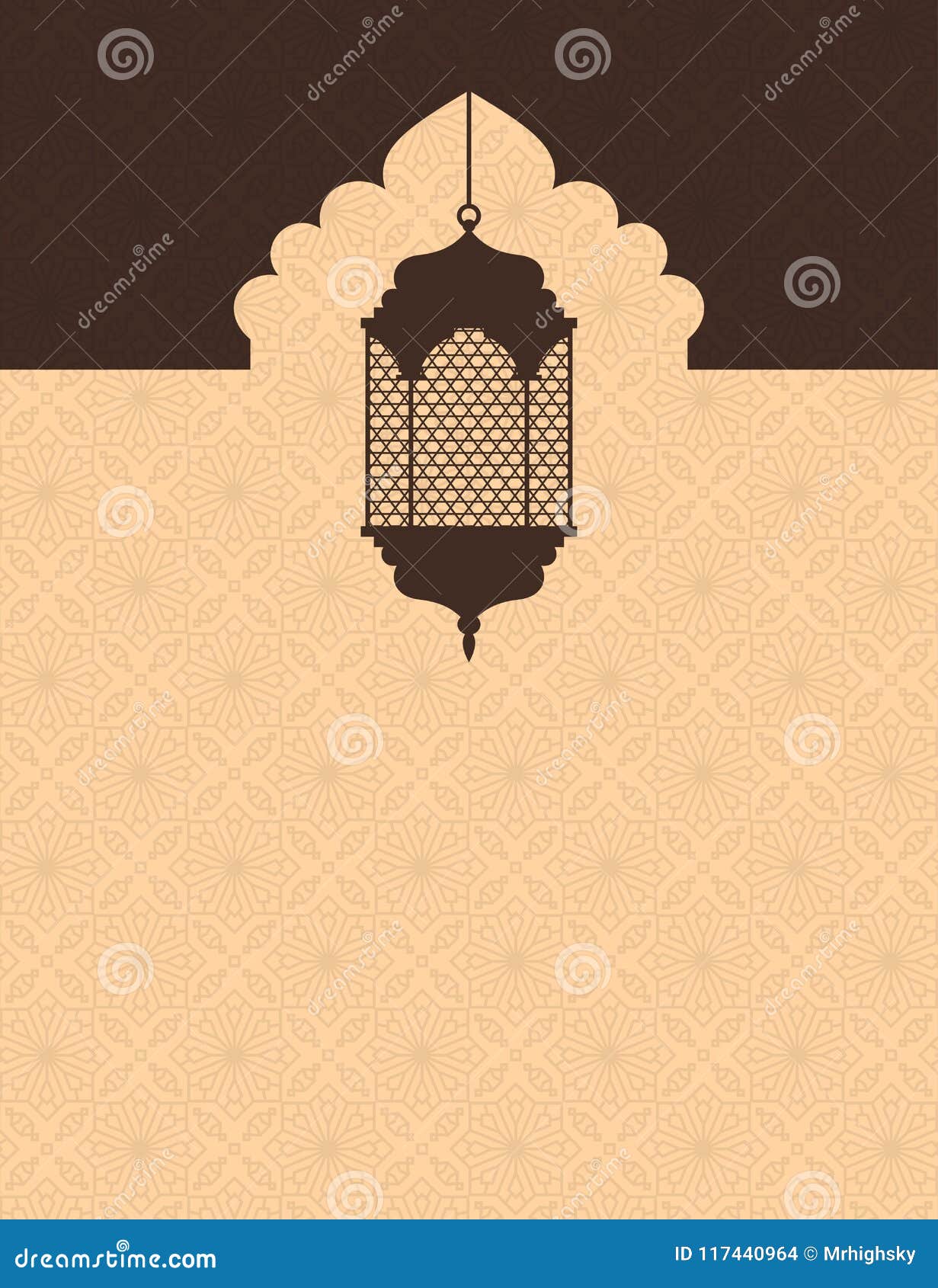 Islamic Brown Background with Lantern Stock Vector - Illustration of ...