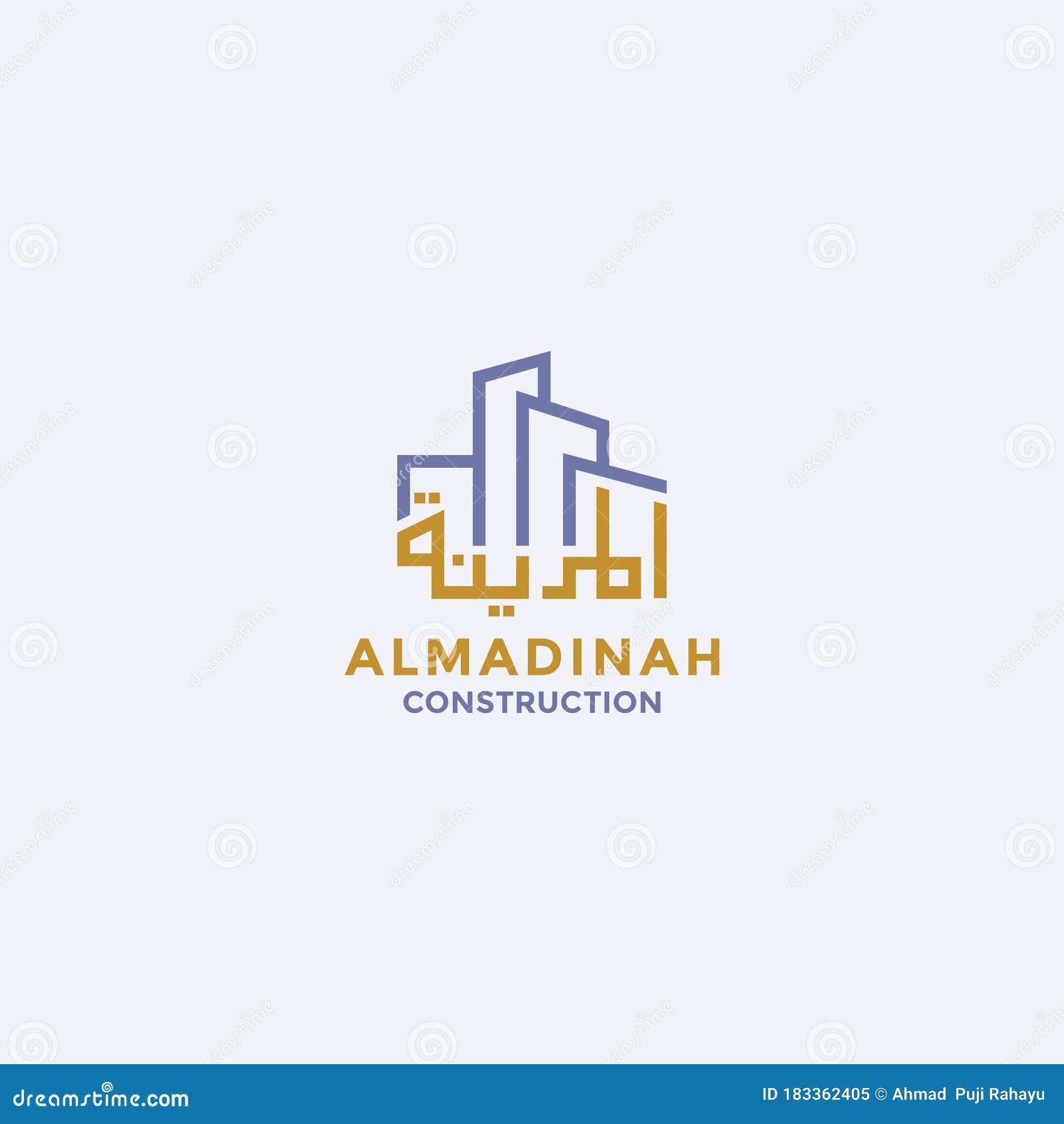 Islamic Building Construction Logo Design Vector Stock Illustration ...