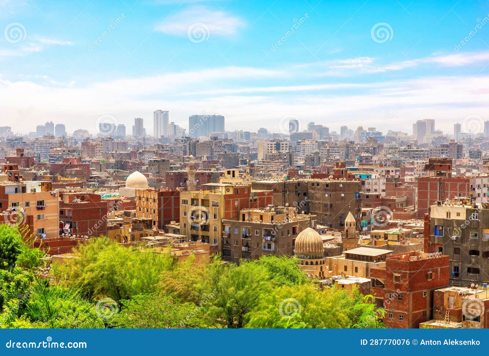 Islamic Cairo, Buildings and Minarets of the City, Egypt Stock Photo ...