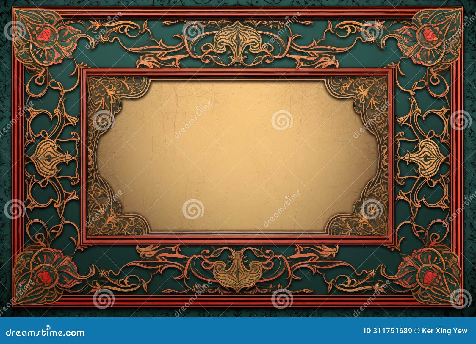 Islamic Calligraphy Frame for Text Stock Illustration - Illustration of ...