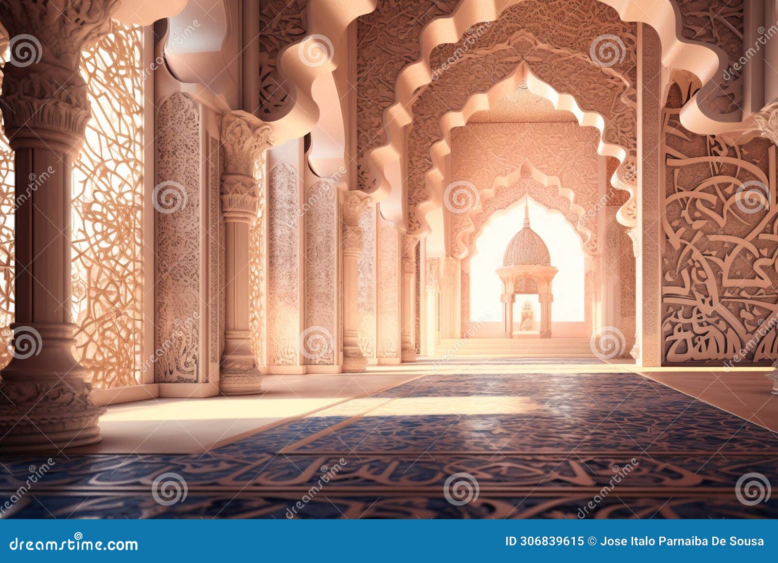 Islamic Calligraphy on a Mosques Interior Walls. Generative Ai Stock ...
