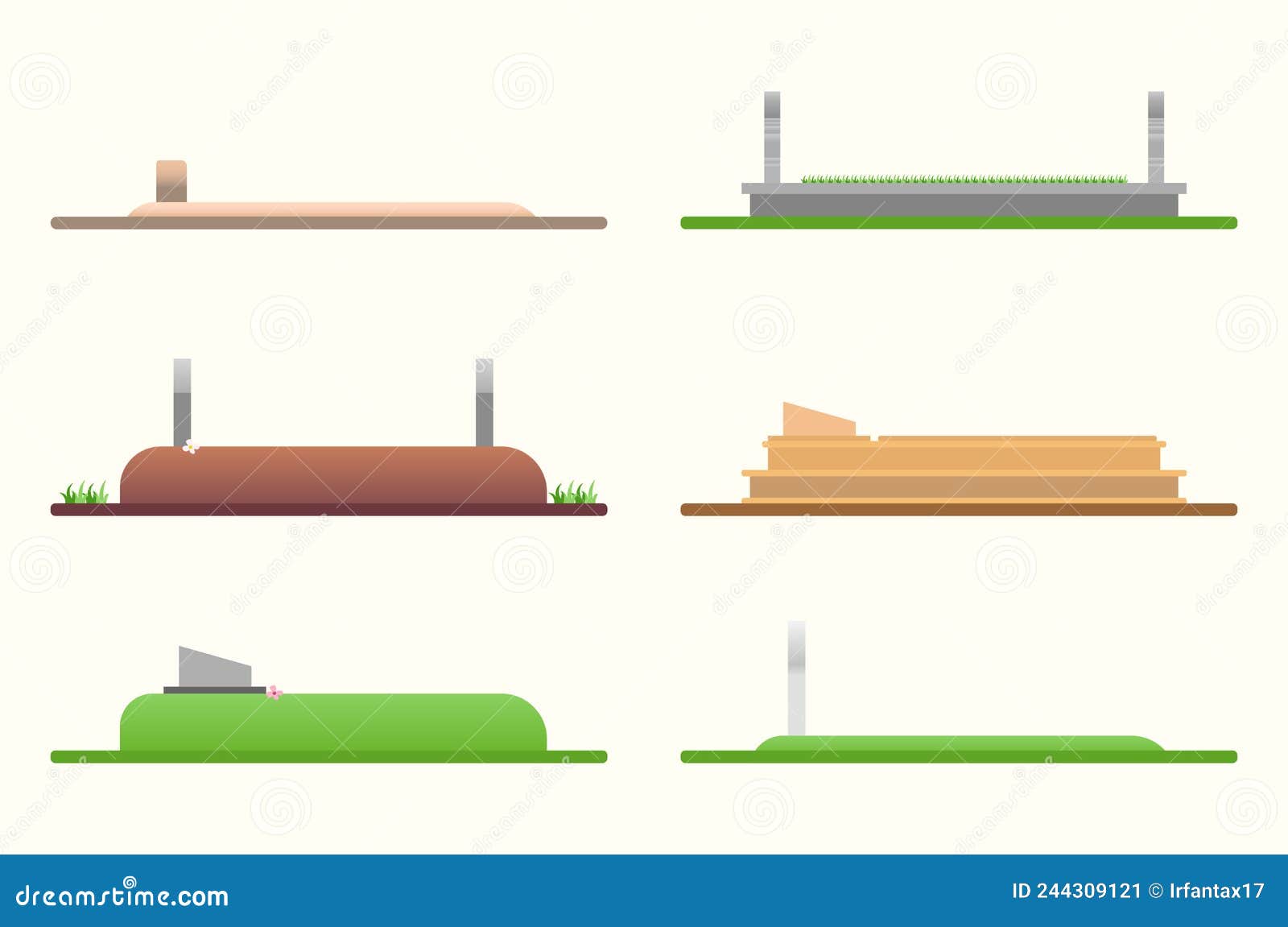 Islamic Cemetery Vector Icon On White Background. Flat Vector Islamic ...