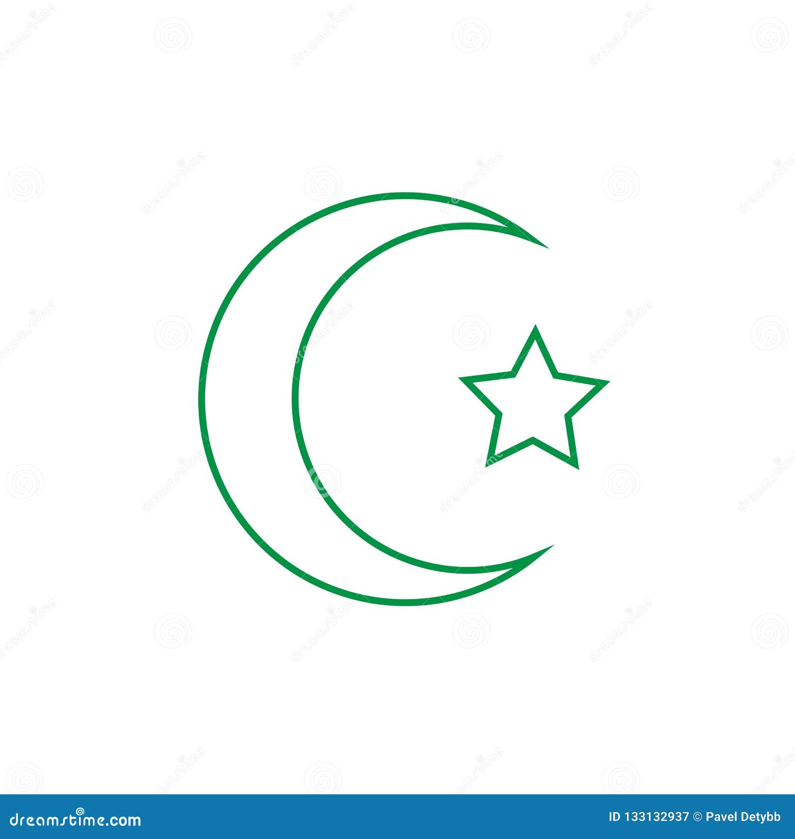 Islamic Crescent Icon. Vector Illustration, Flat Design Stock ...