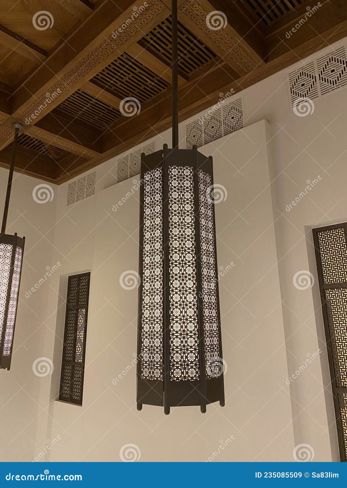Islamic Design Lights and Roof Editorial Stock Image - Image of column ...