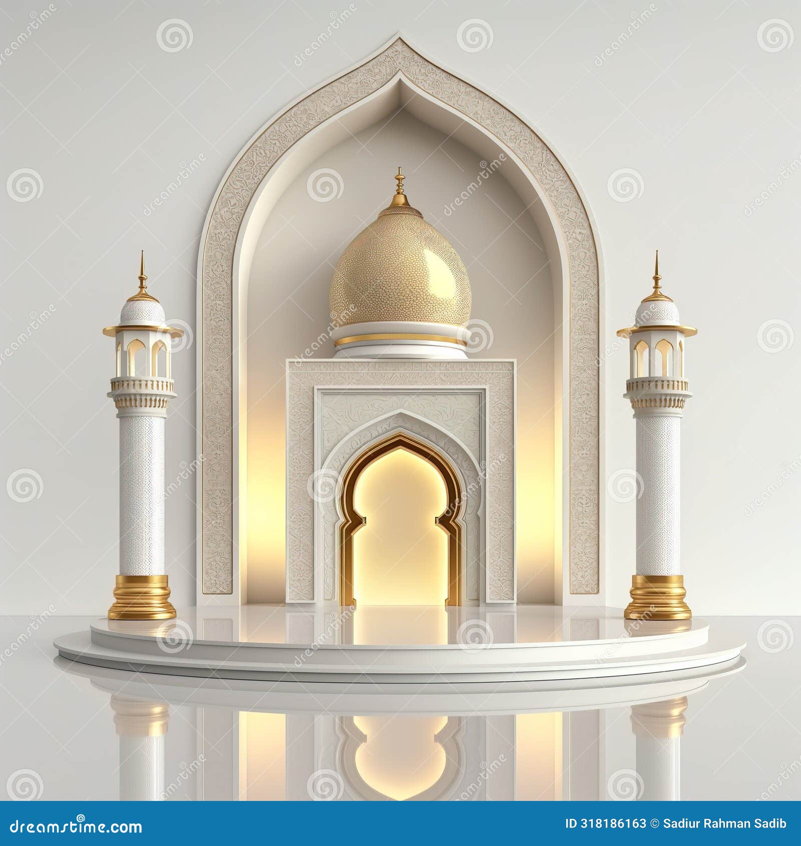 Islamic Display Podium Stand Dome. Stock Illustration - Illustration of ...