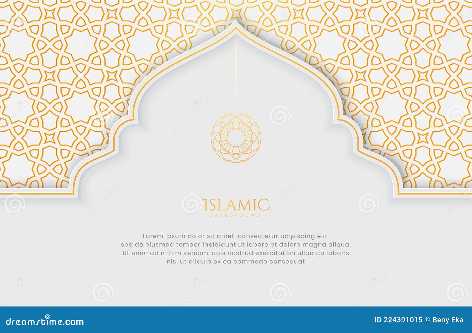 Islamic Elegant White and Golden Luxury Background with Islamic Pattern ...