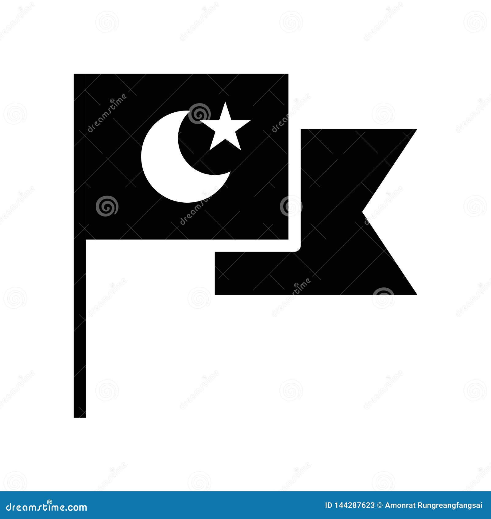 Islamic Flag Vector Illustration, Ramadan Related Solid Icon Stock ...