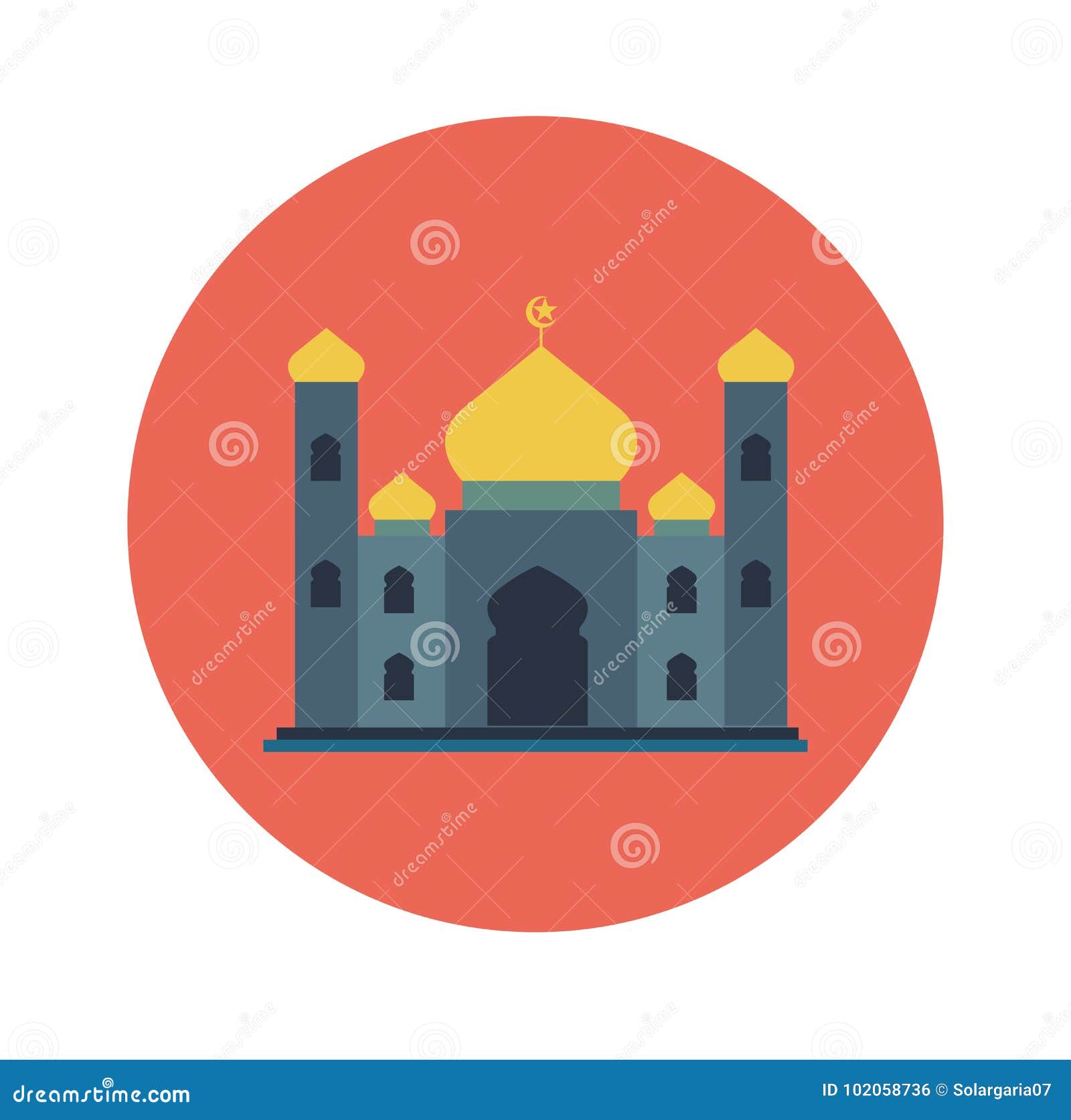 Islamic Flat Icon, Mosque Icon-Vector Flat Design Stock Vector ...