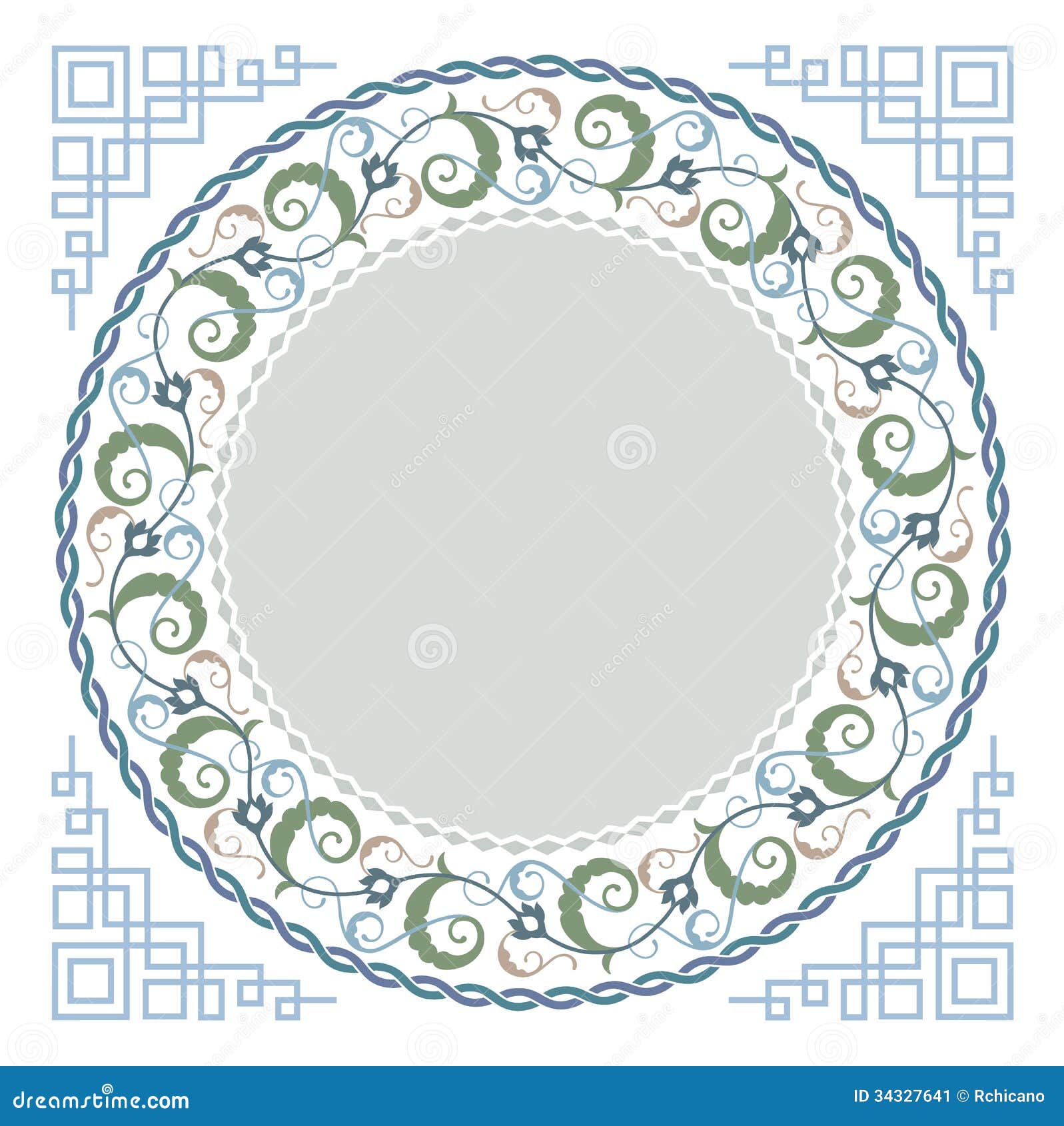 Islamic floral art stock vector. Illustration of frame - 34327641