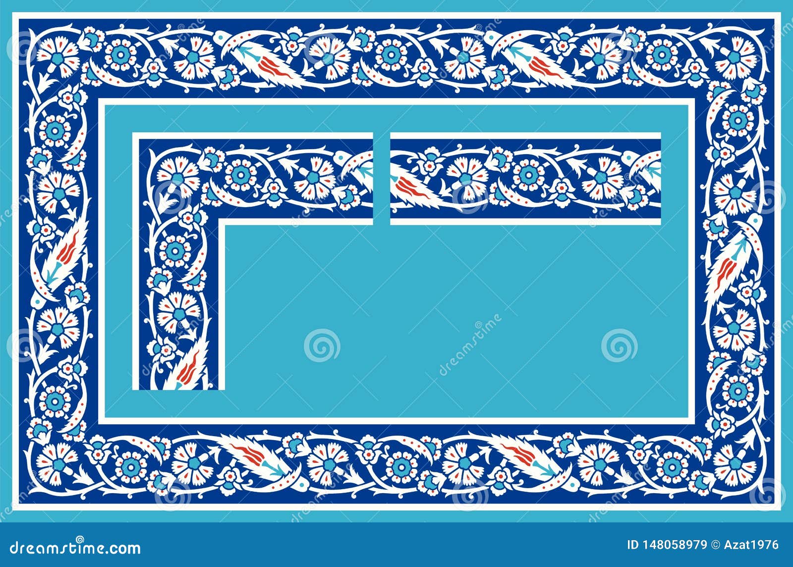 Islamic Floral Frame stock vector. Illustration of background - 148058979