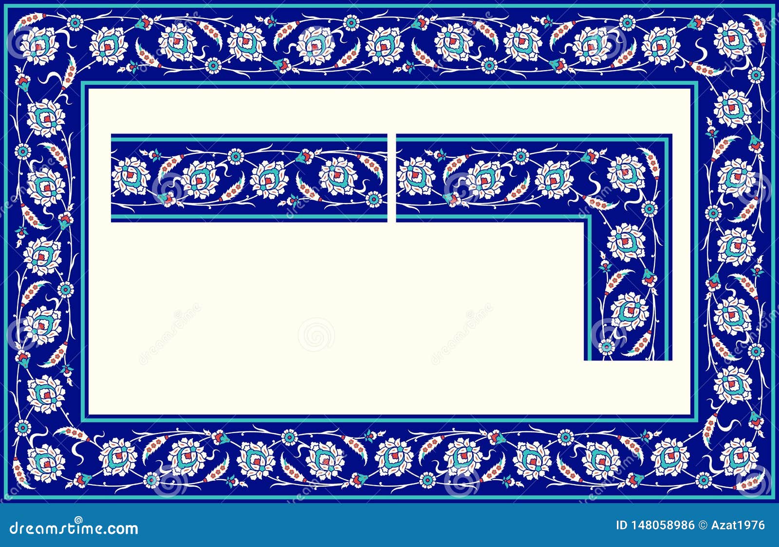 Islamic Floral Frame stock vector. Illustration of arabian - 148058986