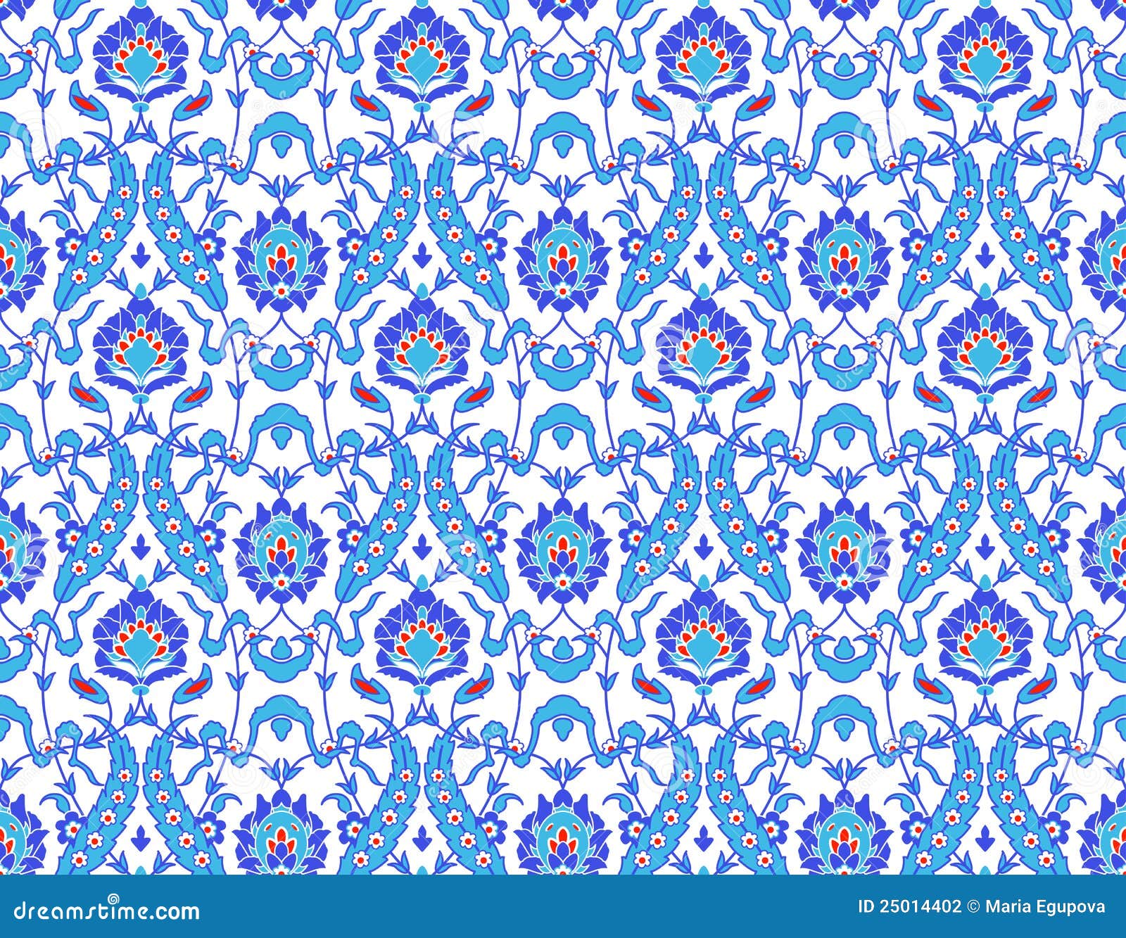 Islamic Flower Pattern On White Stock Photography - Image: 25014402