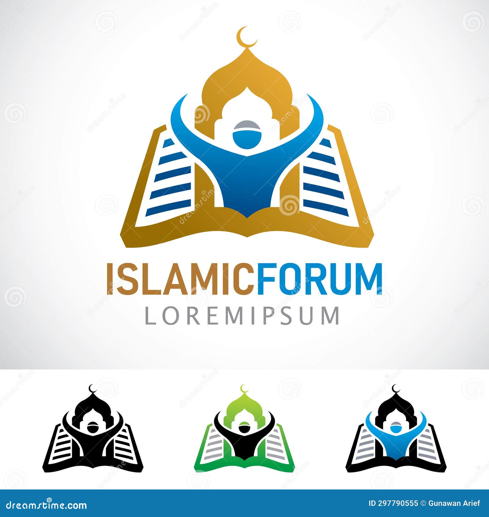 Islamic Forum Logo Design Template Stock Illustration - Illustration of ...