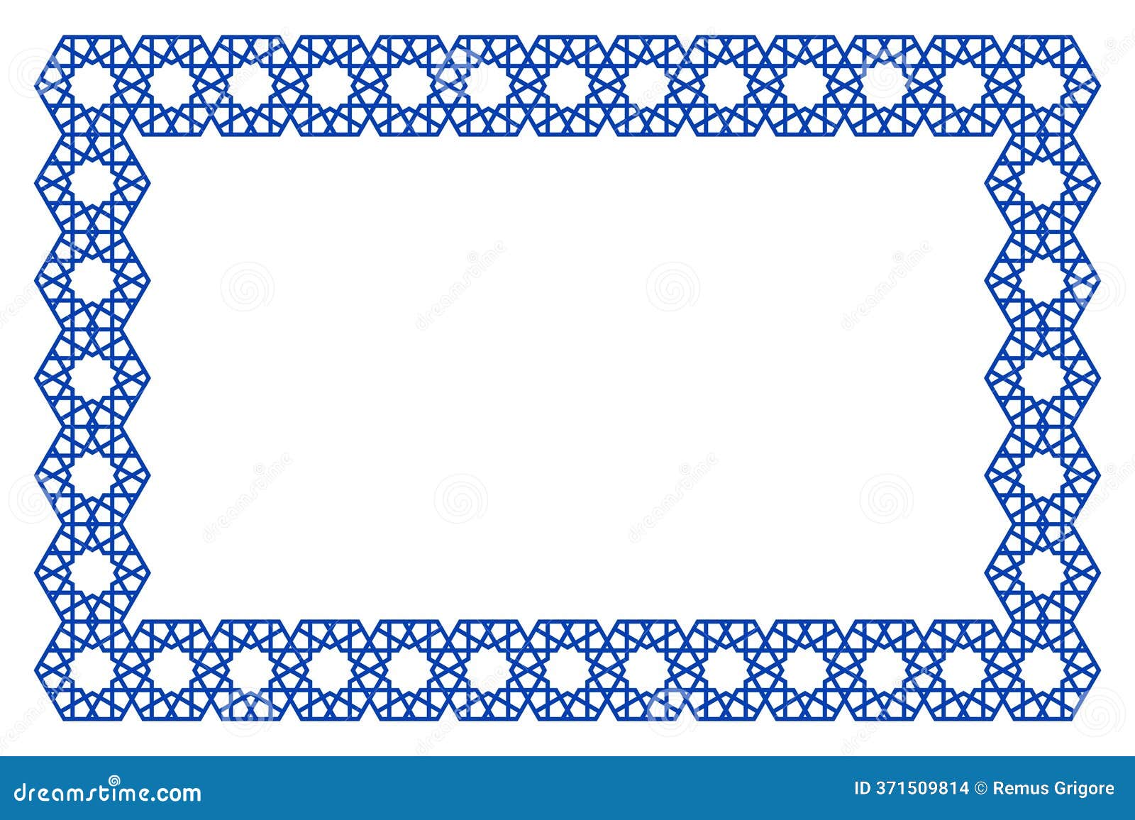 Rectangular Islamic Frame Border, Arabic Ornament, Black Color ...