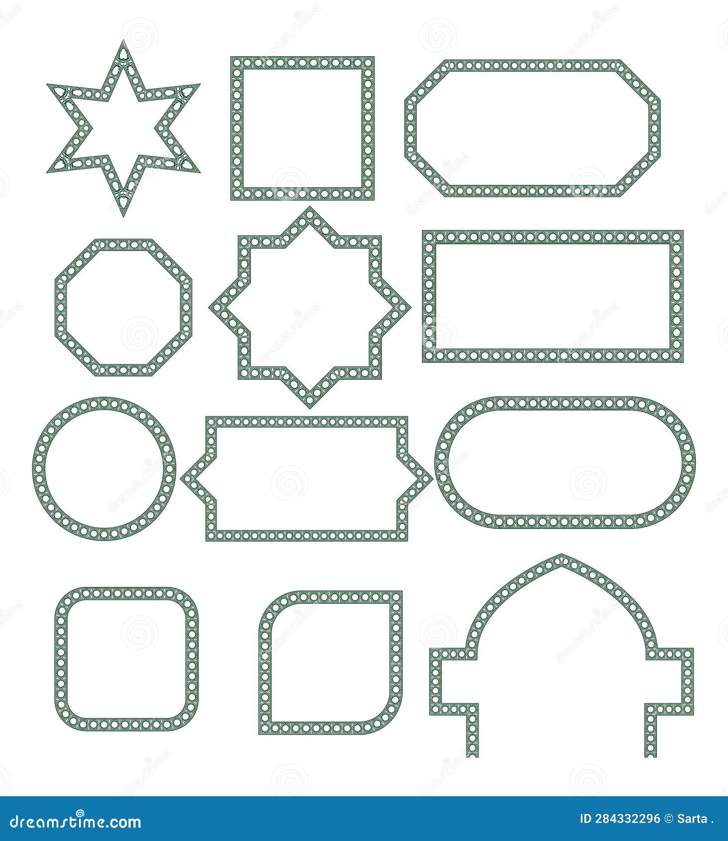 Islamic Frame Vector Template Bundle Set Stock Vector - Illustration of ...