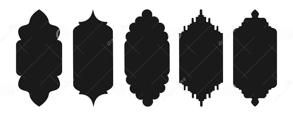 Islamic Frames Shape of a Window or Door Arch. Arab Frame Set. Vector ...