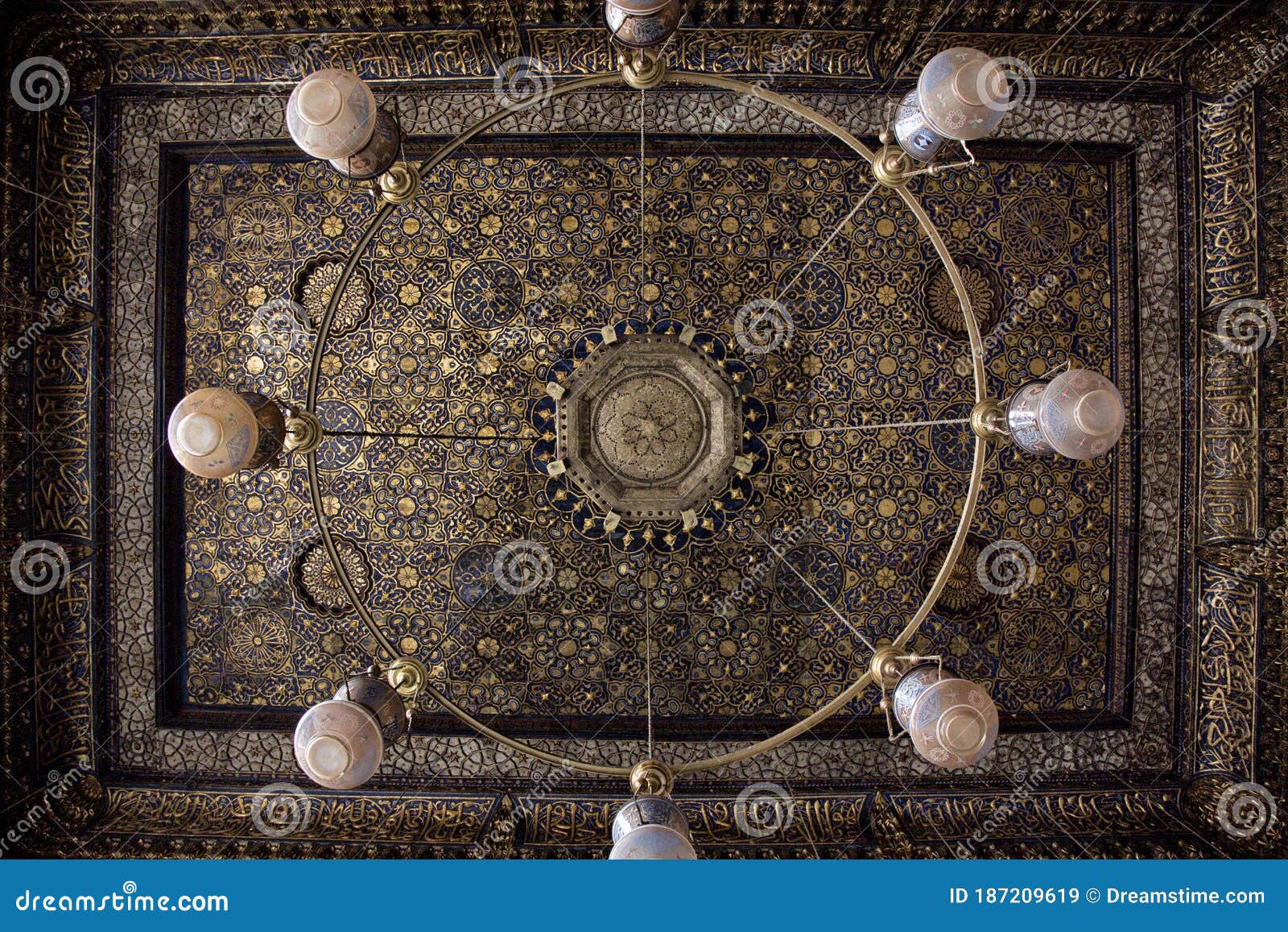 Ceiling of a Sultan Al-Nassir Mosque in Cairo Egypt Stock Image - Image ...