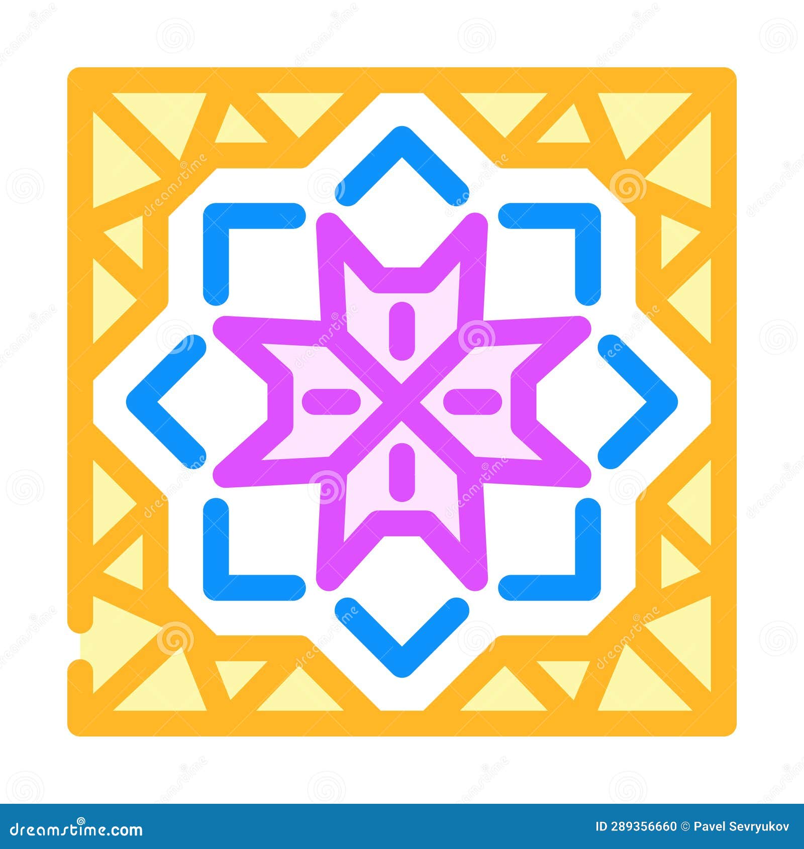 Islamic Geometric Pattern Color Icon Vector Illustration Stock ...