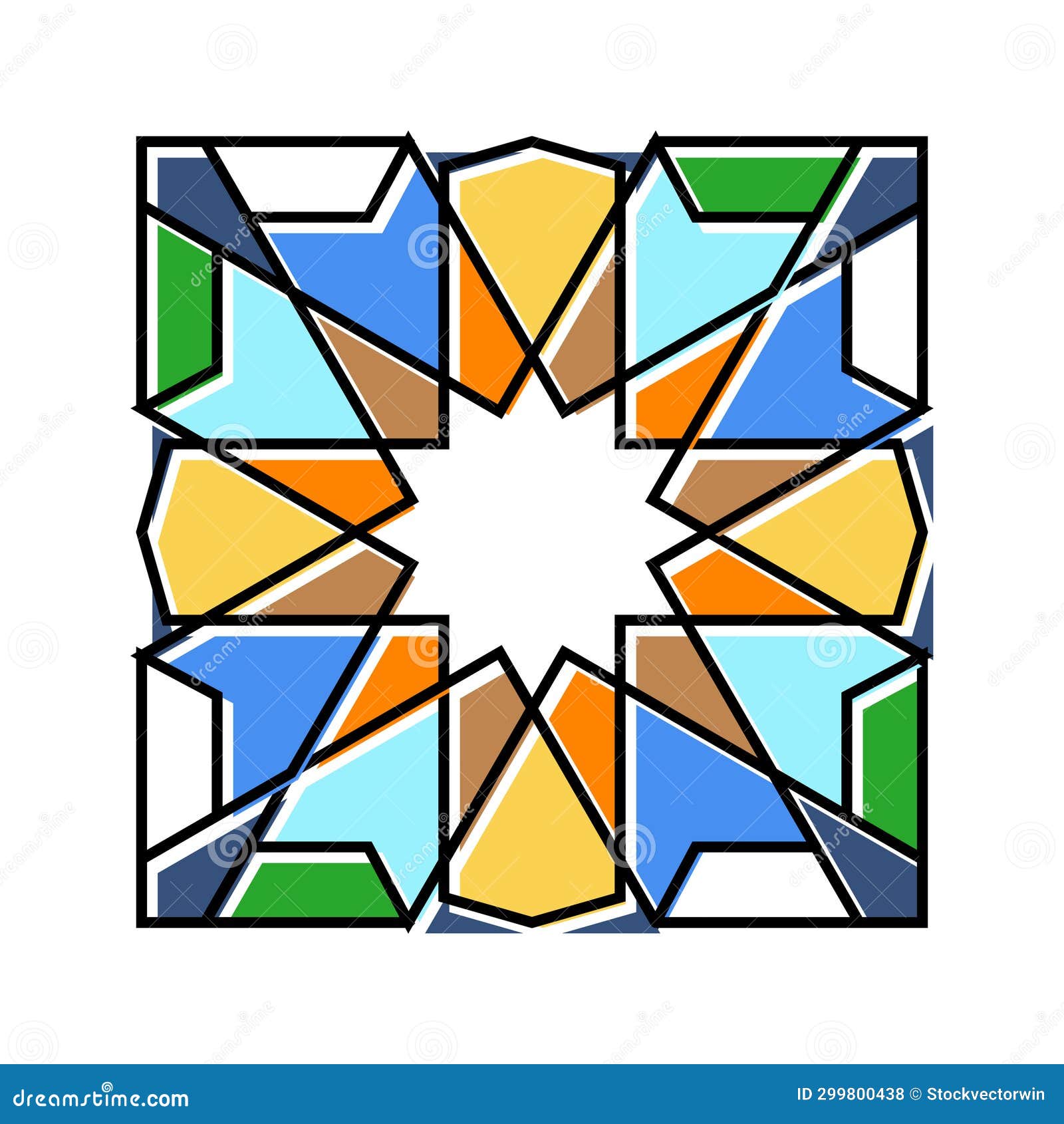 Islamic Geometric Pattern Color Icon Vector Illustration Stock ...