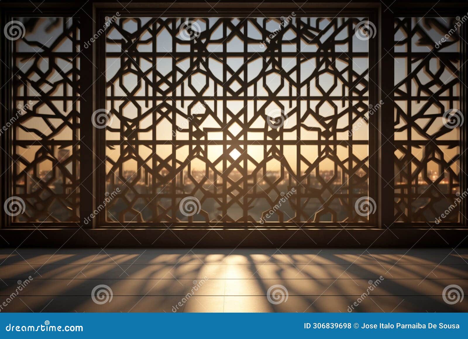 Islamic Geometric Patterns on a Window Grille. Generative Ai Stock ...
