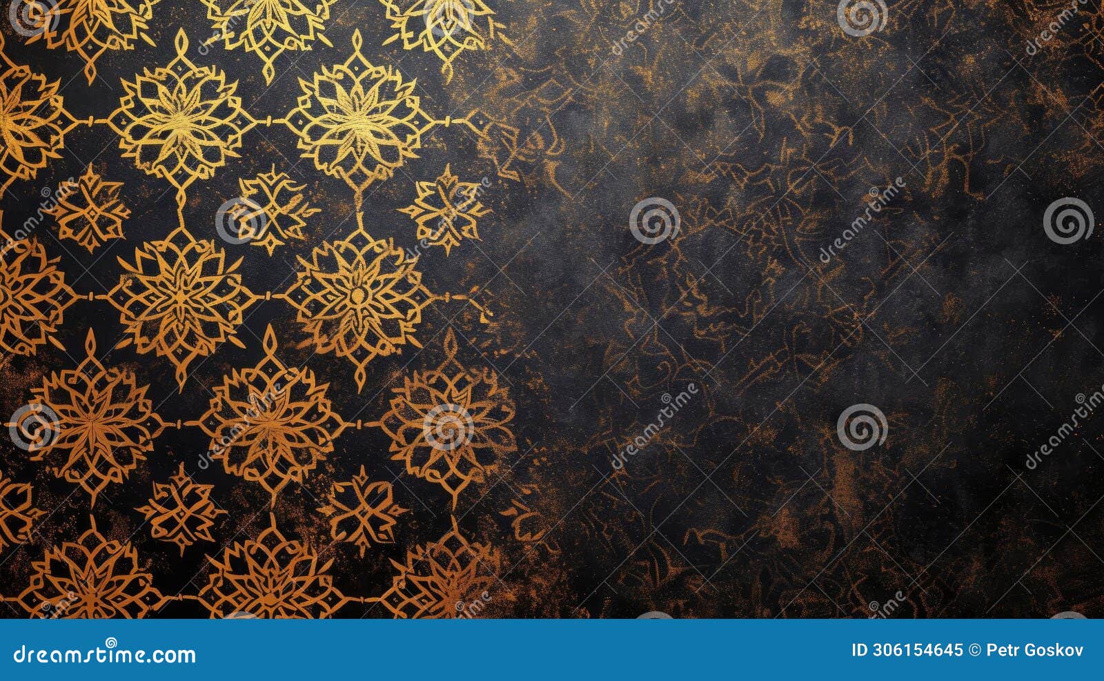 Islamic Gold Pattern on Dark Background Stock Image - Image of ...
