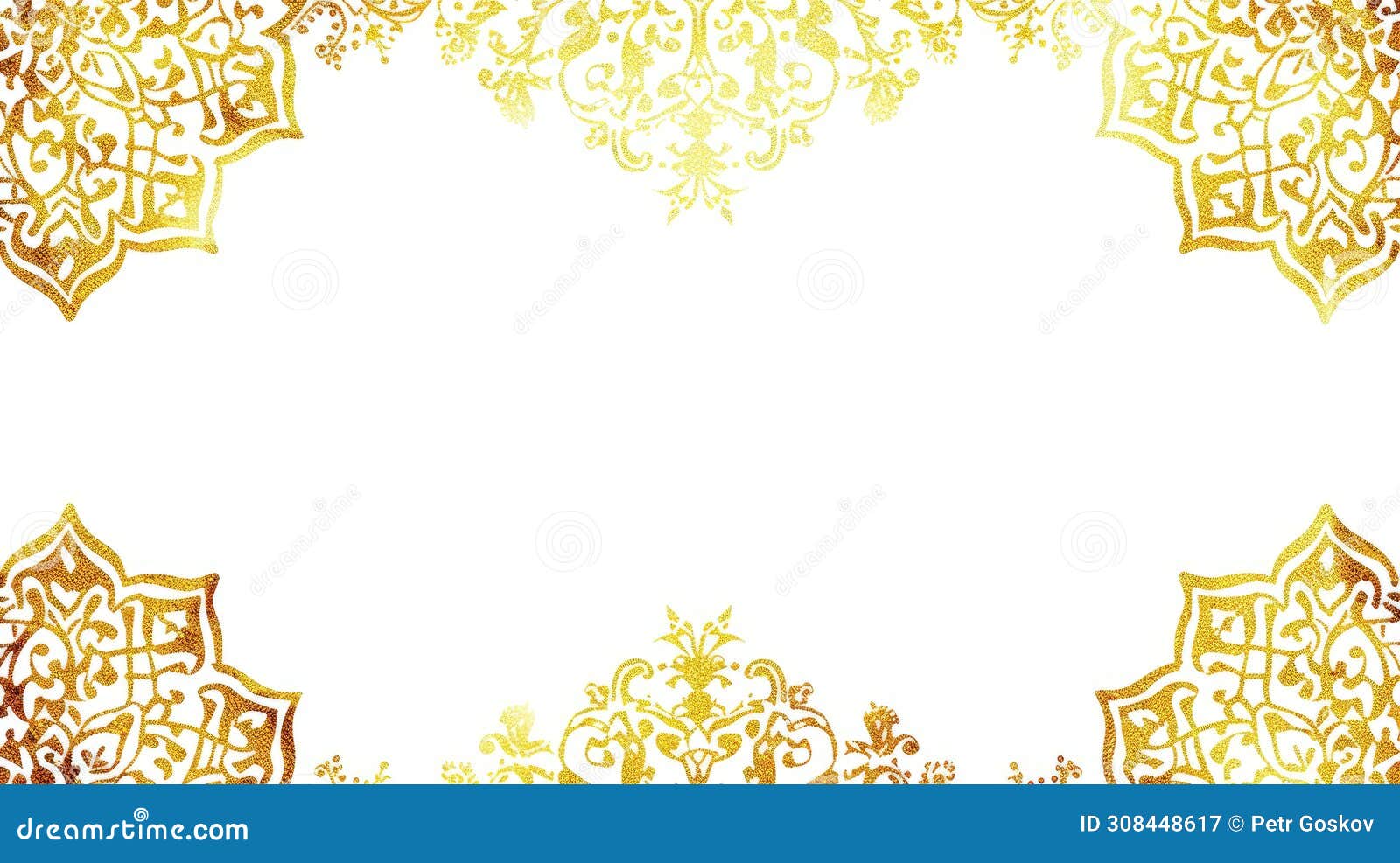 Islamic Gold Pattern on White Background Stock Image - Image of ...