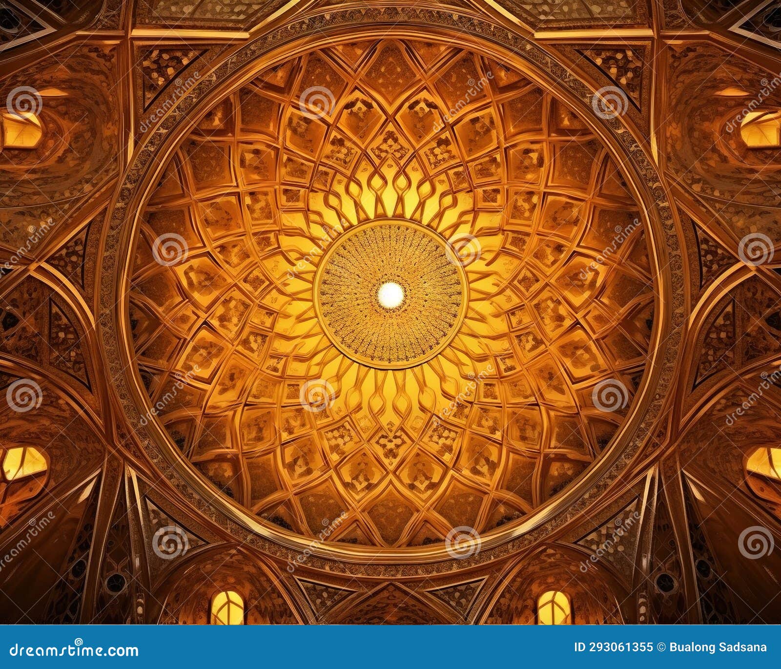 The Islamic Golden Dome Pattern is a Dreamy Light Pattern. Stock ...