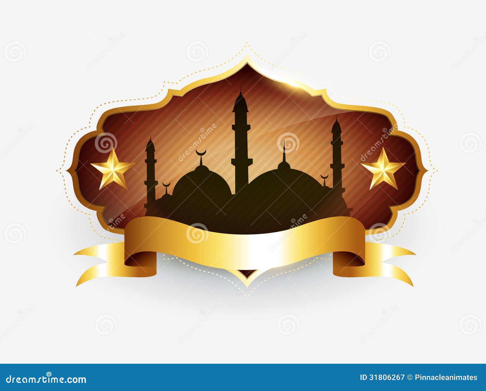 Islamic golden label stock vector. Illustration of mubarak - 31806267