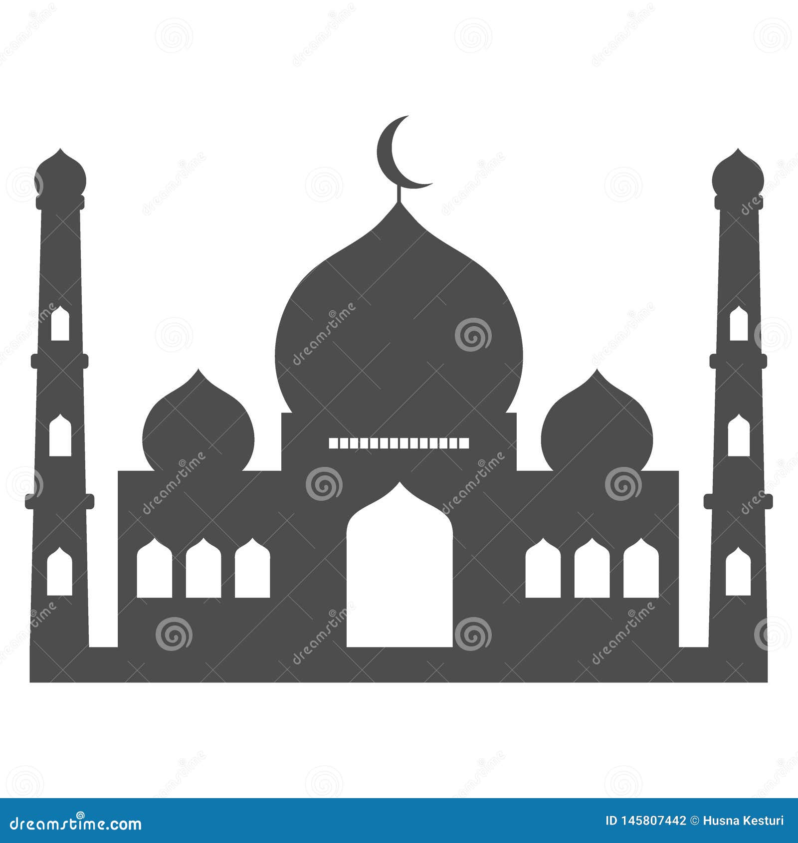 Islamic Grey Mosque, Icon, Isolated on White Background Stock ...