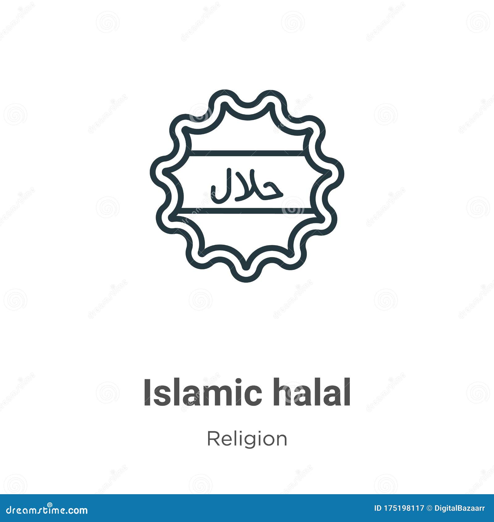 Islamic Halal Linear Icon. Modern Outline Islamic Halal Logo Con ...