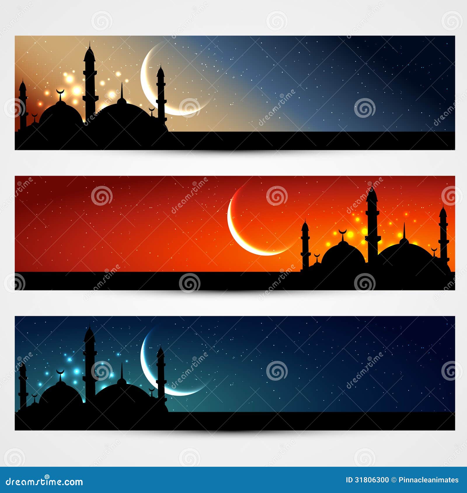 Islamic headers stock vector. Illustration of holiday - 31806300